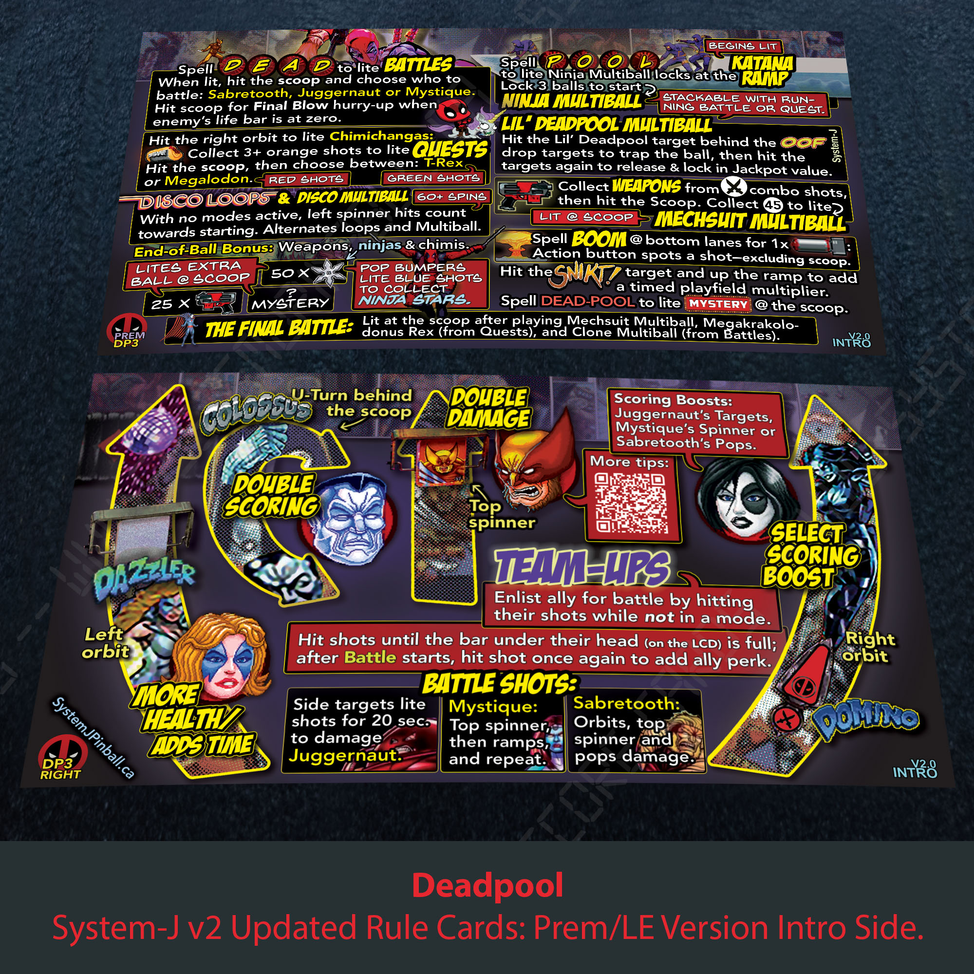 System-J Pinball – Rule Cards That Help You Score!